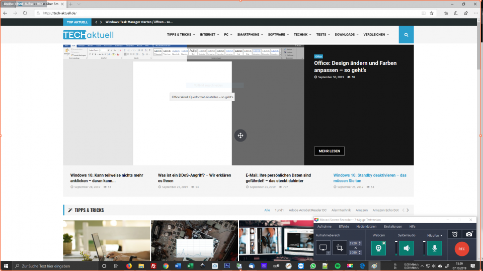 Movavi Screen Recorder (Studio) 10 im Test - Tech-Aktuell
