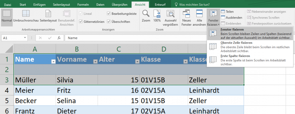 Excel: Zeile fixieren – hier finden Sie die Funktion - Tech-Aktuell